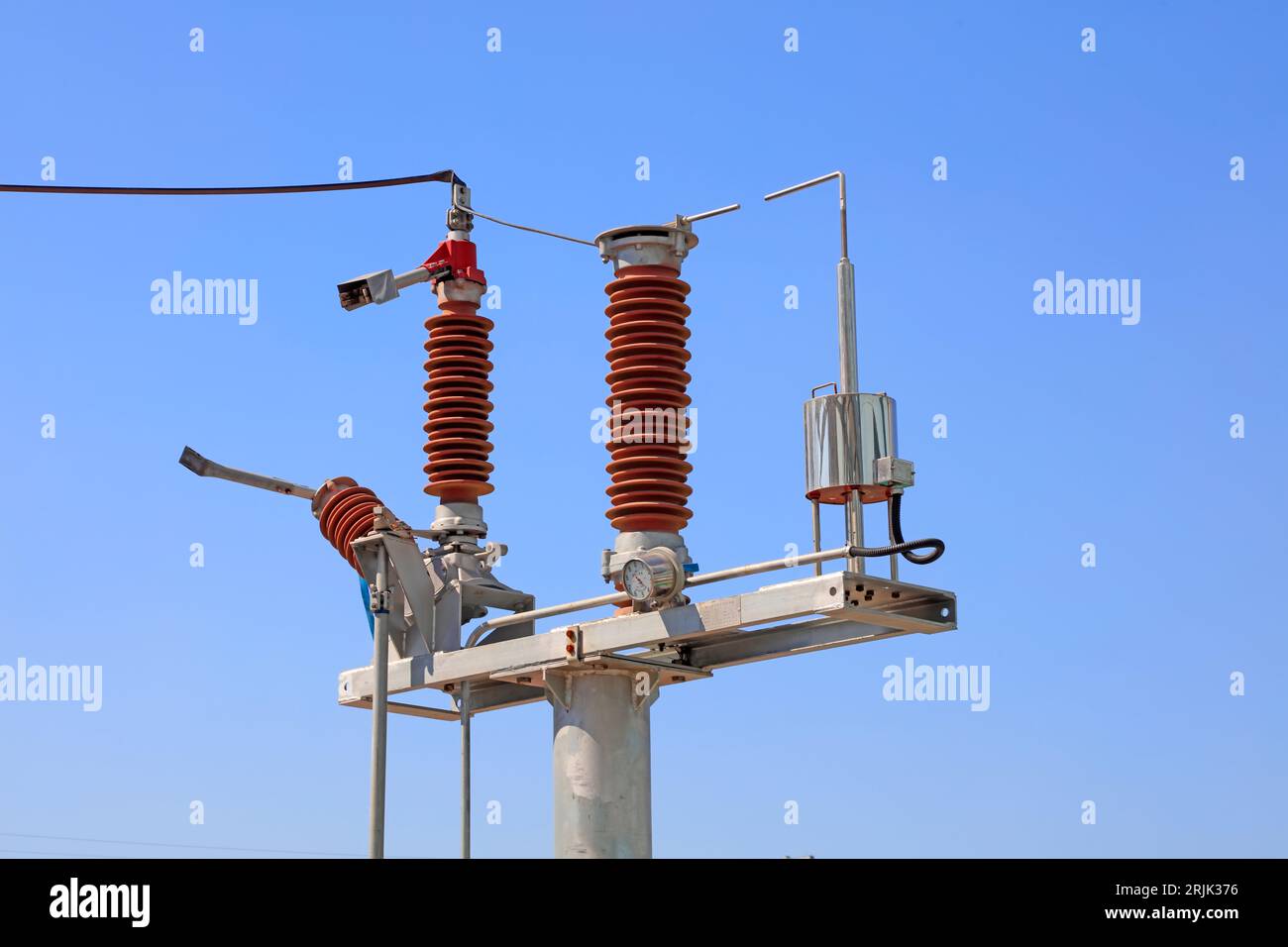 Insulator porcelain insulator in Substation Stock Photo - Alamy