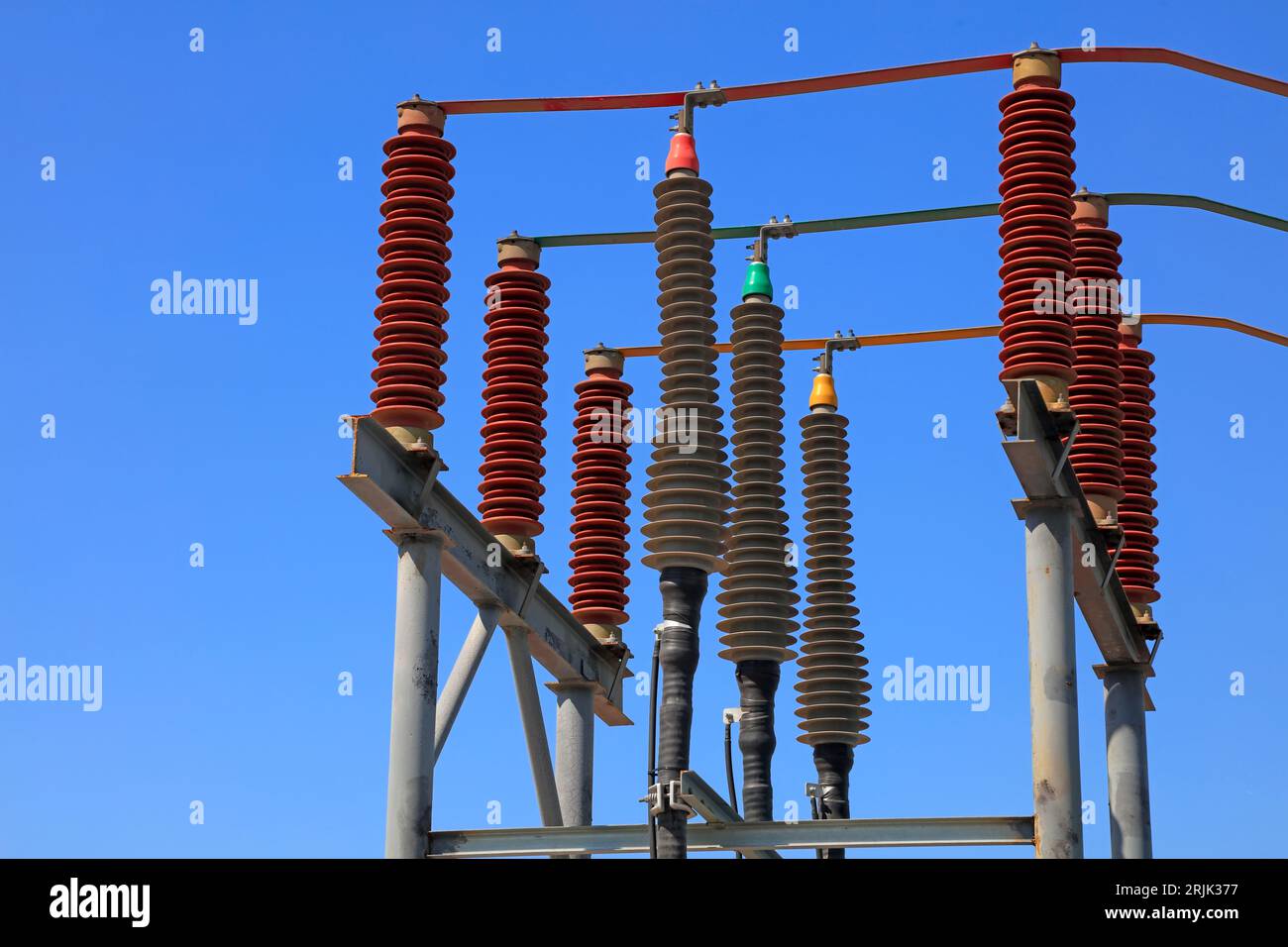 Insulator porcelain insulator in Substation Stock Photo - Alamy