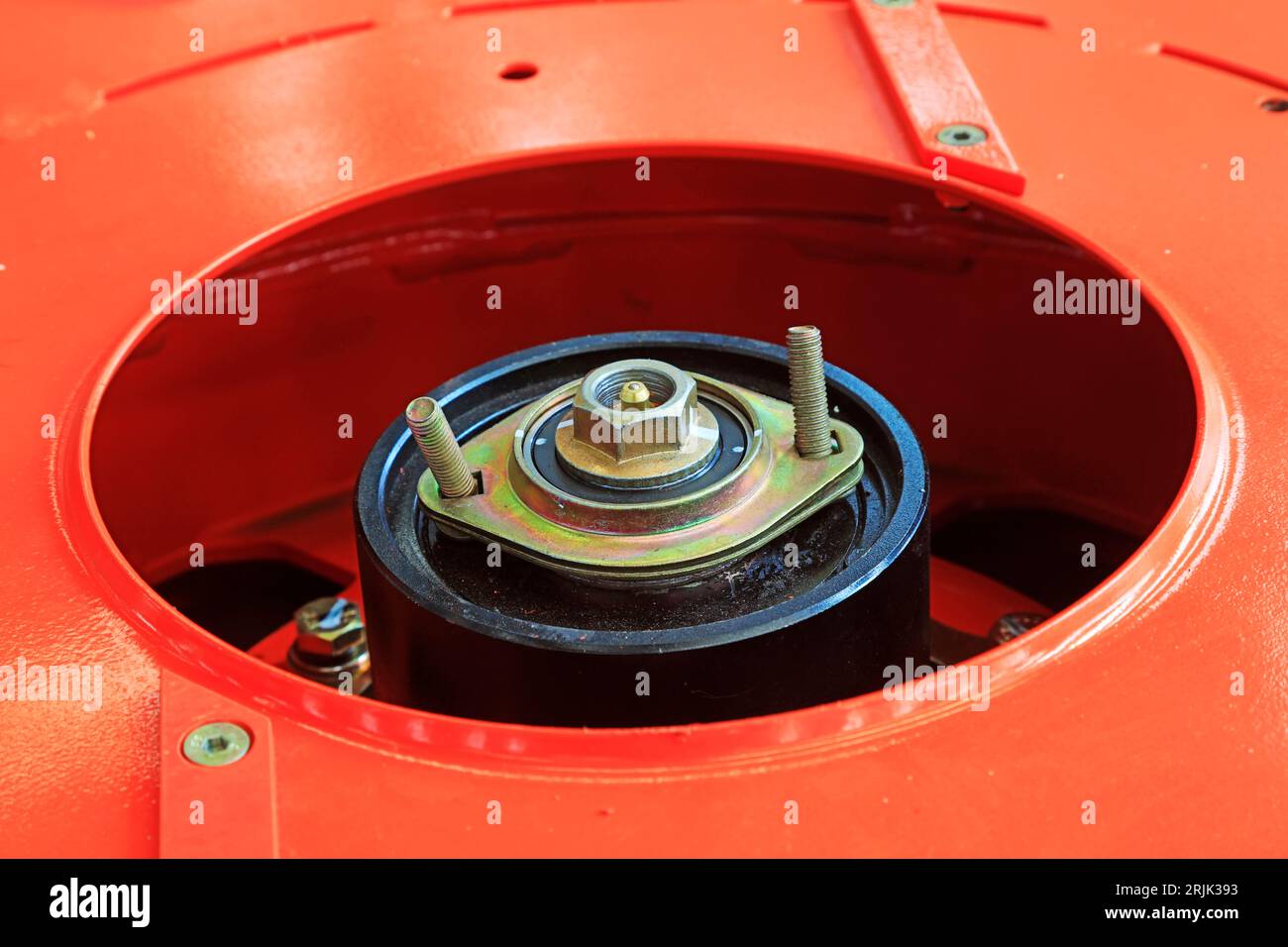 Red metal fasteners Stock Photo - Alamy