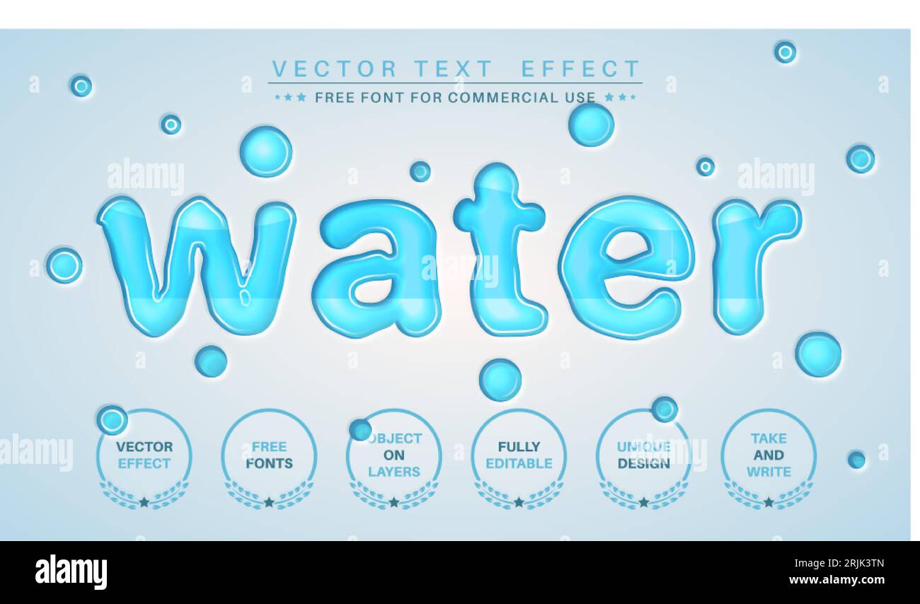 Vector text effect in 3d words text effect theme editable Stock Vector ...