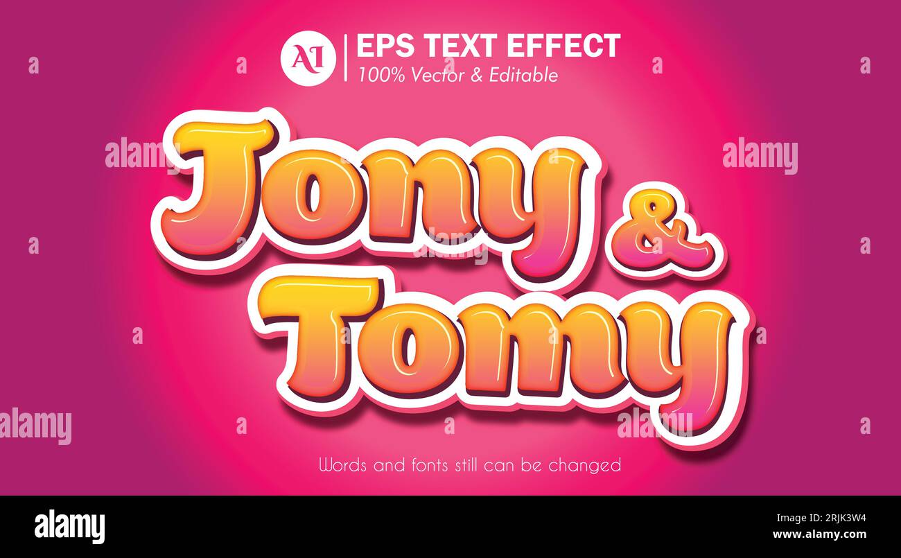 Vector text effect in 3d words text effect theme editable Stock Vector ...