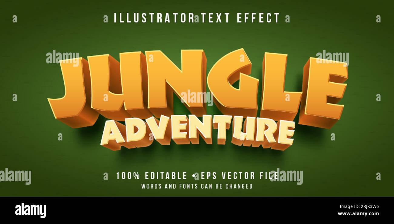 Vector text effect in 3d words text effect theme editable Stock Vector ...