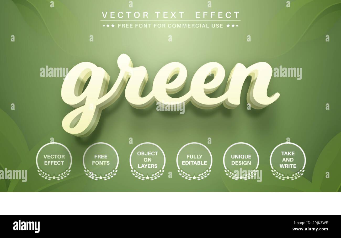 Vector text effect in 3d words text effect theme editable Stock Vector ...