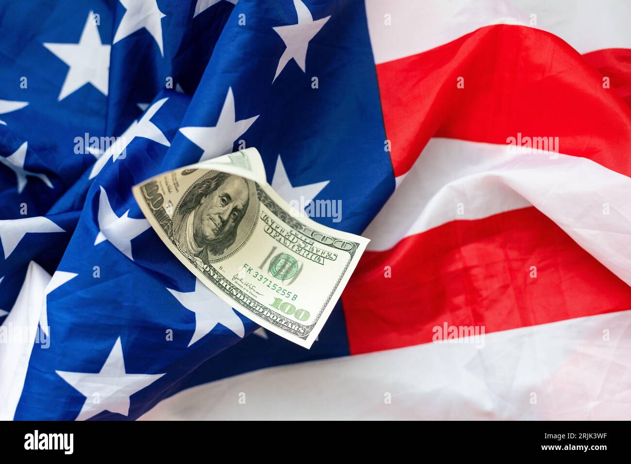 American flag and banknotes USD currency money Stock Photo - Alamy