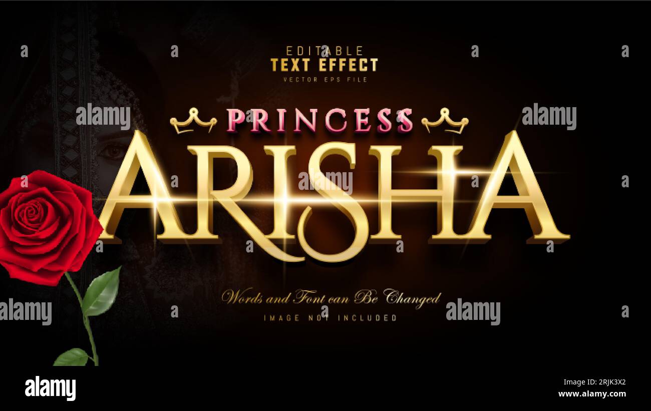 Princess Arisha Text Effect Stock Vector Image & Art - Alamy