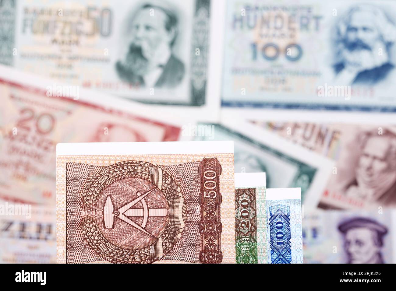 East German money - mark a business background Stock Photo - Alamy