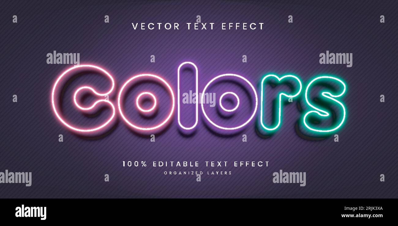 Vector text effect in 3d words text effect theme editable Stock Vector ...