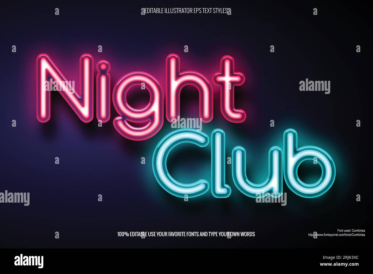 Neon text effect hi-res stock photography and images - Alamy