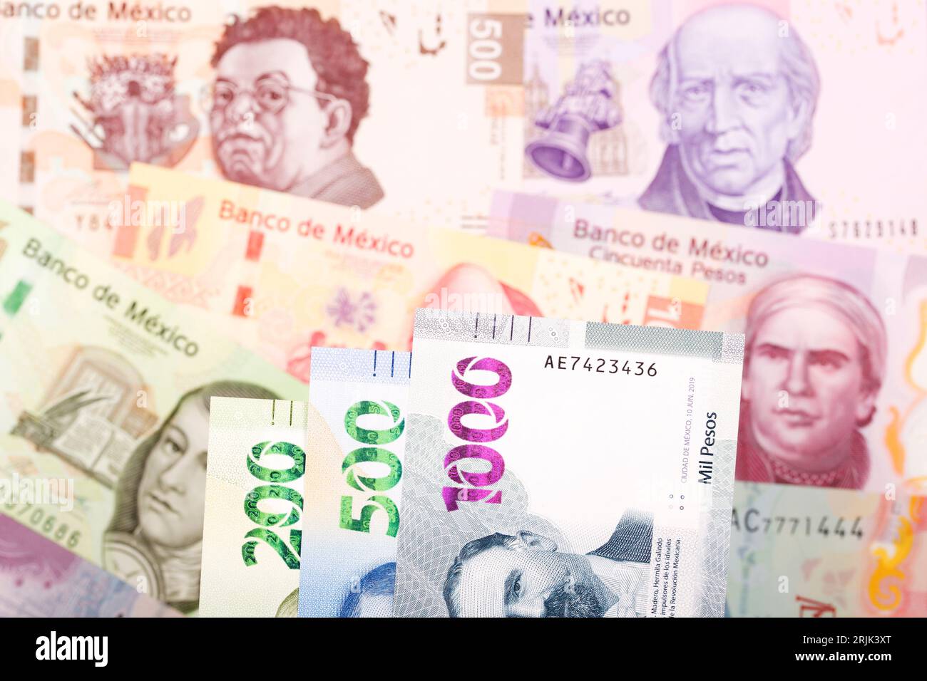 Mexican money - Pesos a business background Stock Photo - Alamy