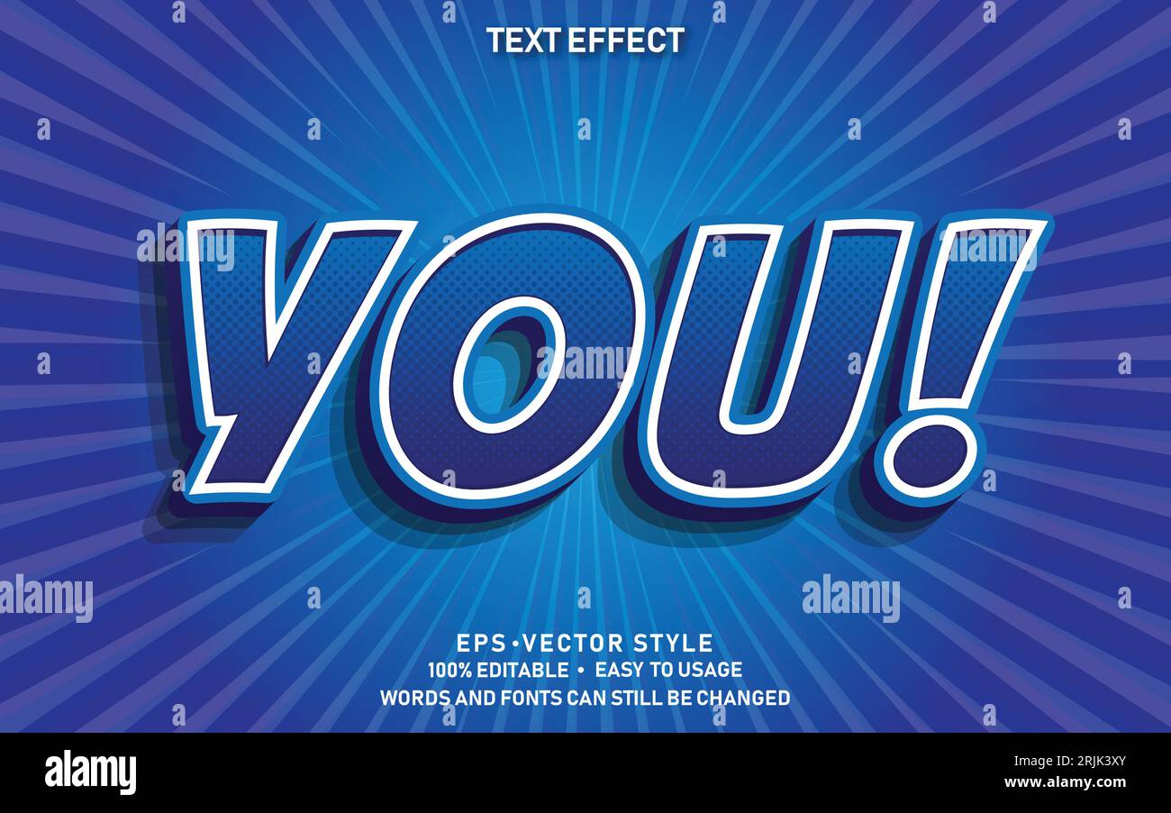 Vector text effect in 3d words text effect theme editable Stock Vector ...