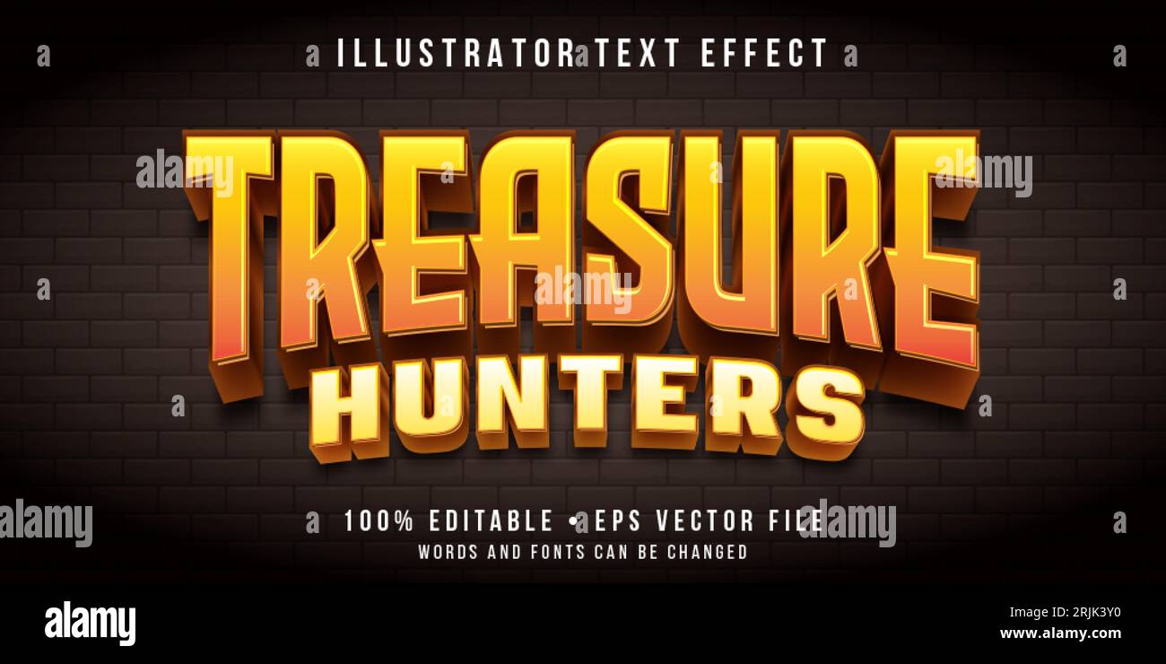 Vector text effect in 3d words text effect theme editable Stock Vector ...