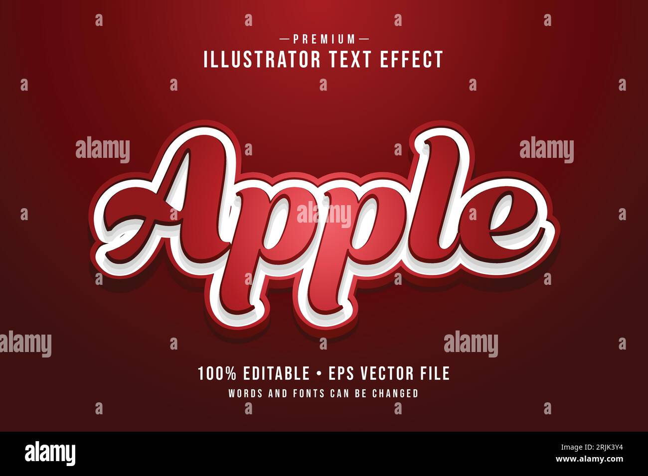 Vector text effect in 3d words text effect theme editable Stock Vector ...