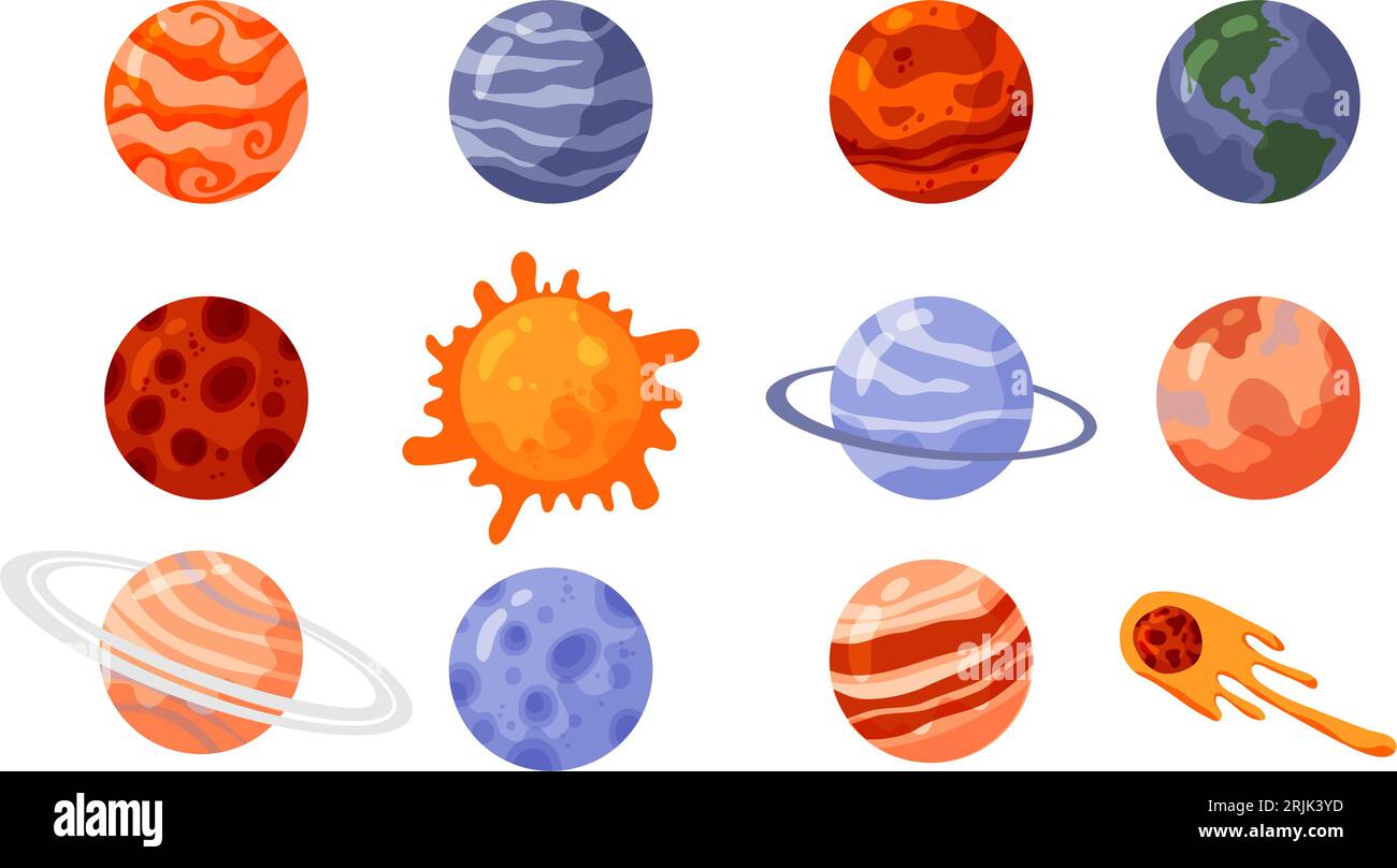 Planet and comet elements. Galaxy for design, posters, backgrounds ...