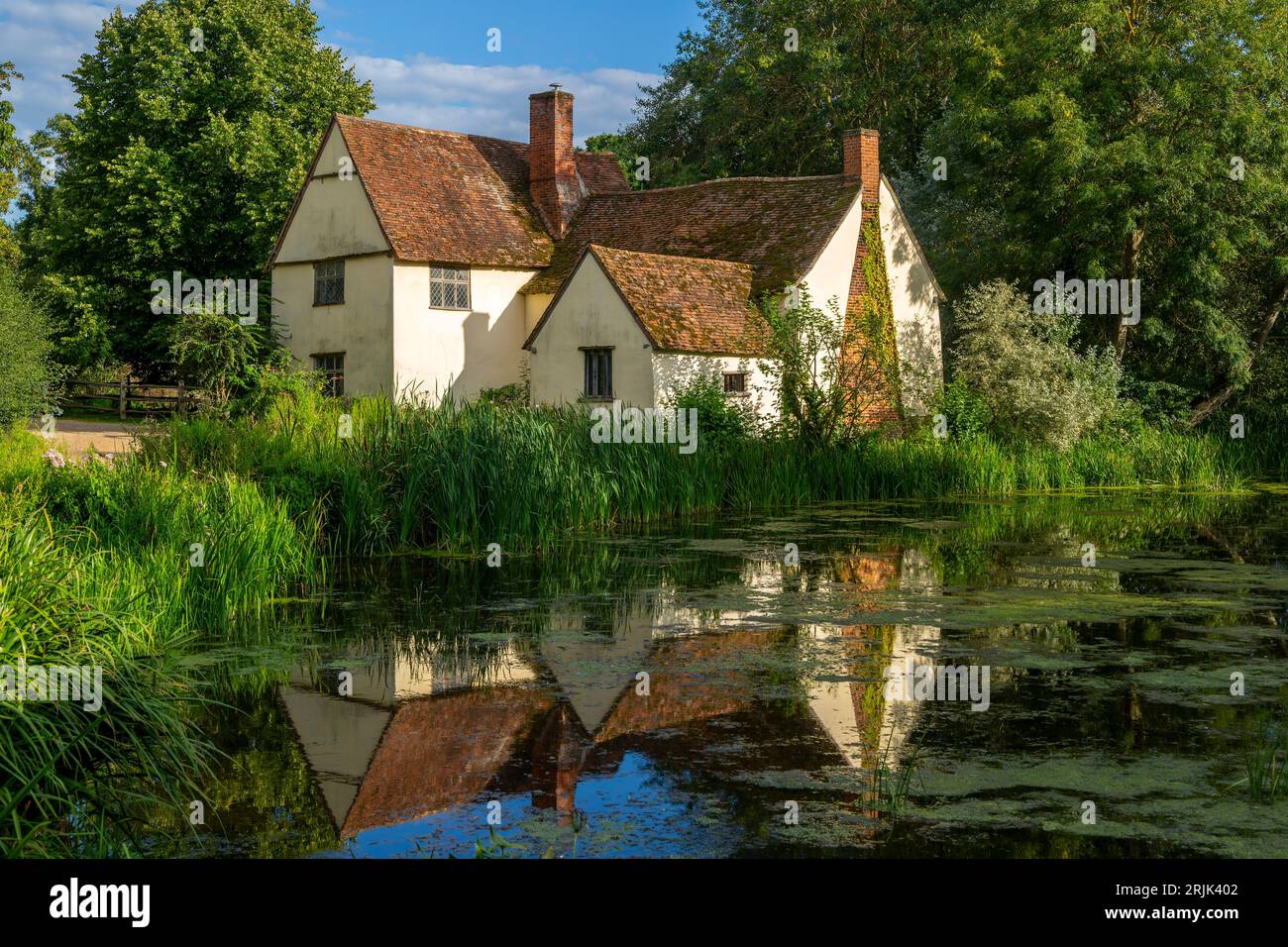 Willy Lott's House cottage, River Stour, Flatford Mill, East Bergholt ...