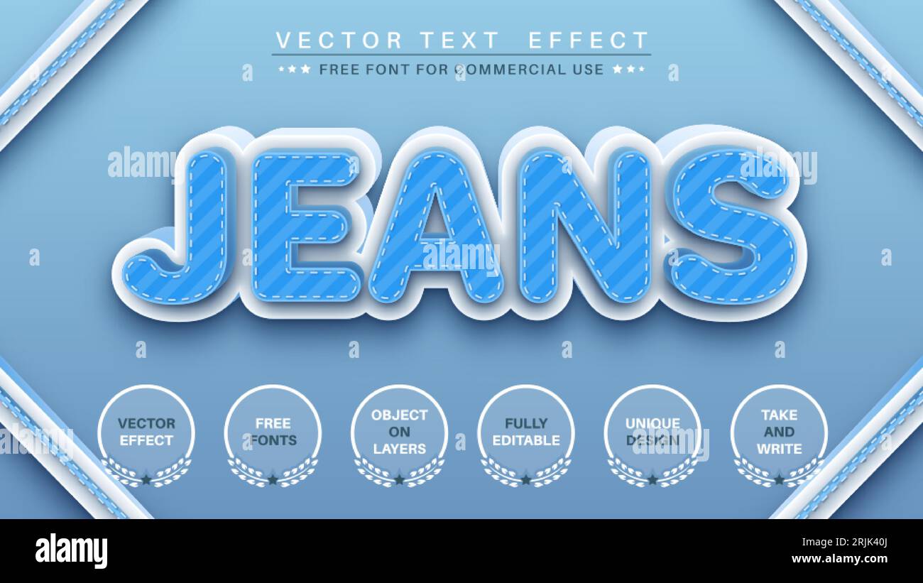 Vector text effect in 3d words text effect theme editable Stock Vector ...