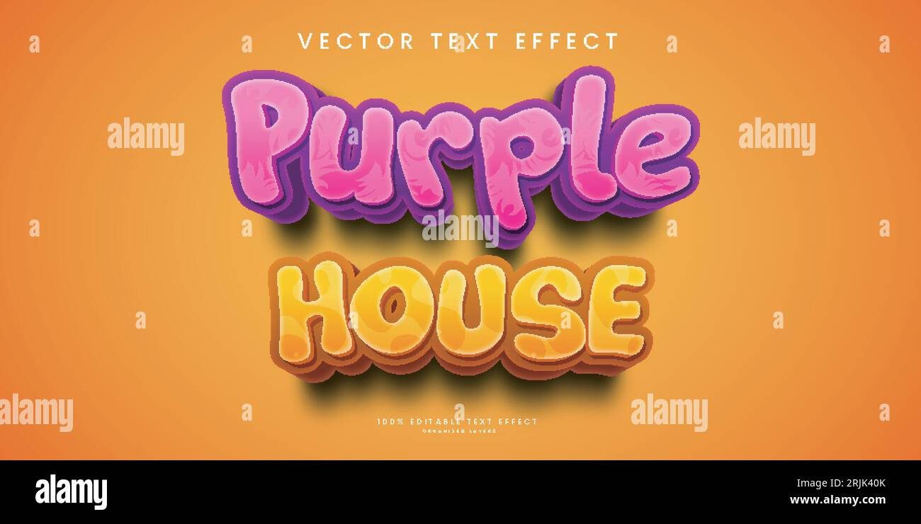 Vector text effect in 3d words text effect theme editable Stock Vector ...