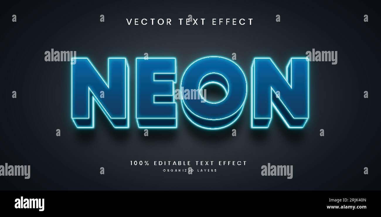 Vector text effect in 3d words text effect theme editable Stock Vector ...