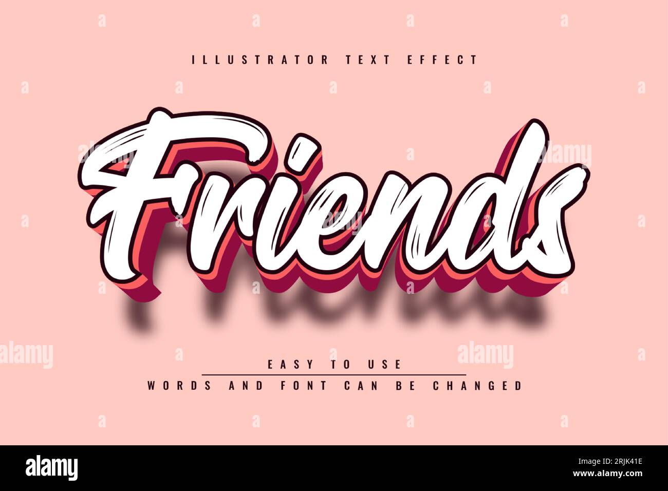 Vector text effect in 3d words text effect theme editable Stock Vector ...