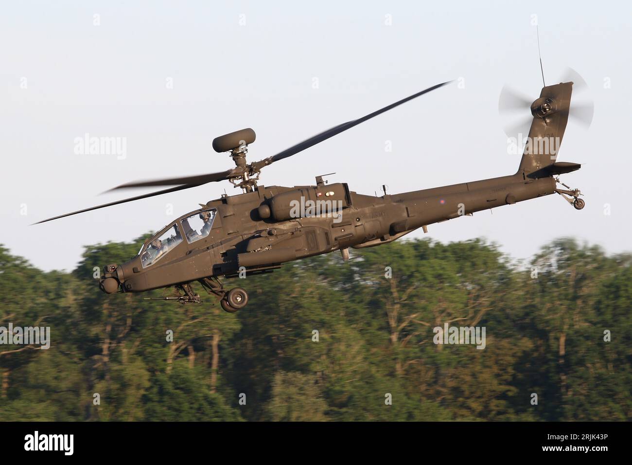 New Apache AH-64E departing Wattisham airfield in Suffolk Stock Photo ...