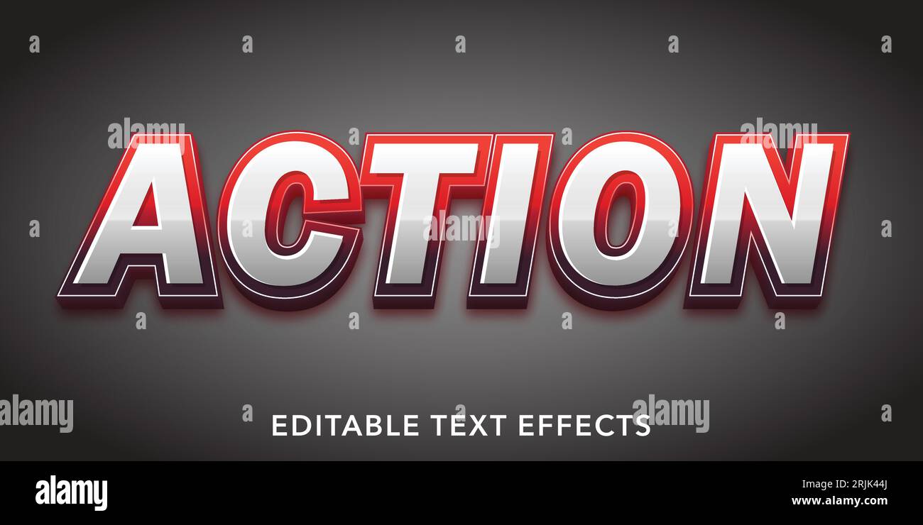 Vector text effect in 3d words text effect theme editable Stock Vector ...