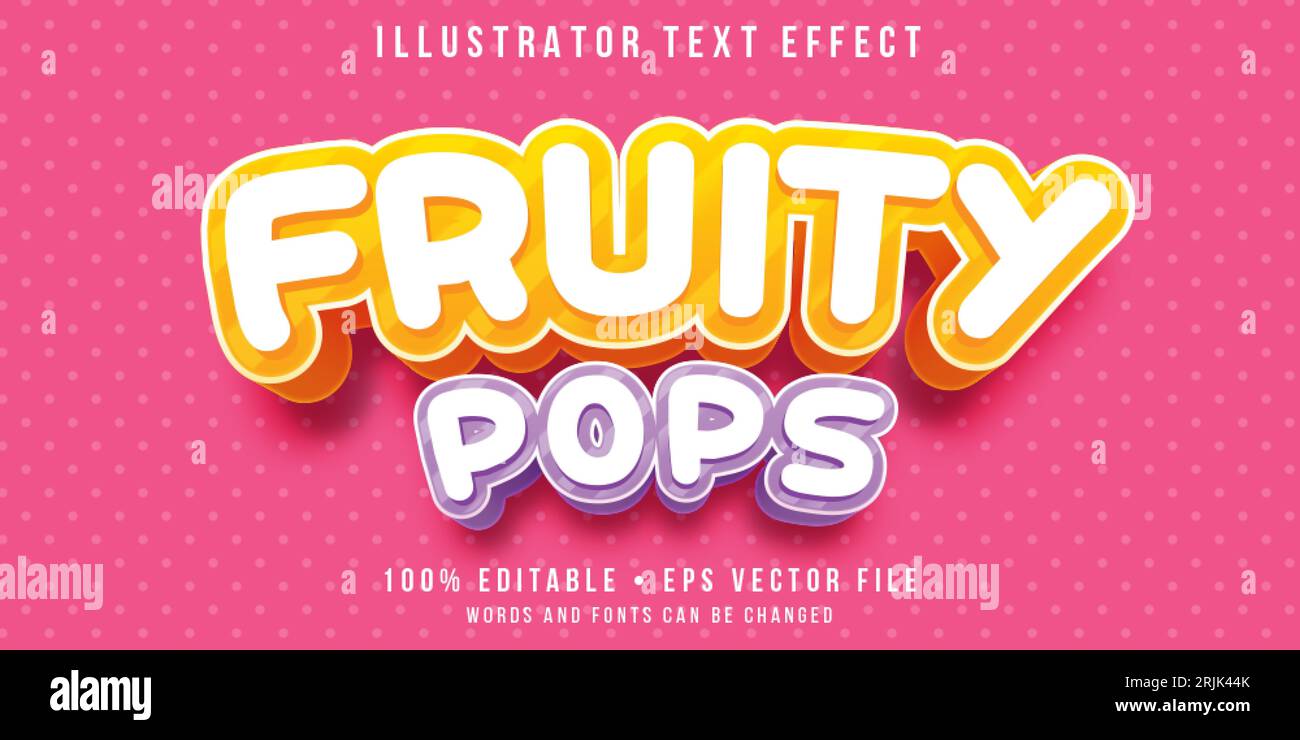 Vector text effect in 3d words text effect theme editable Stock Vector ...