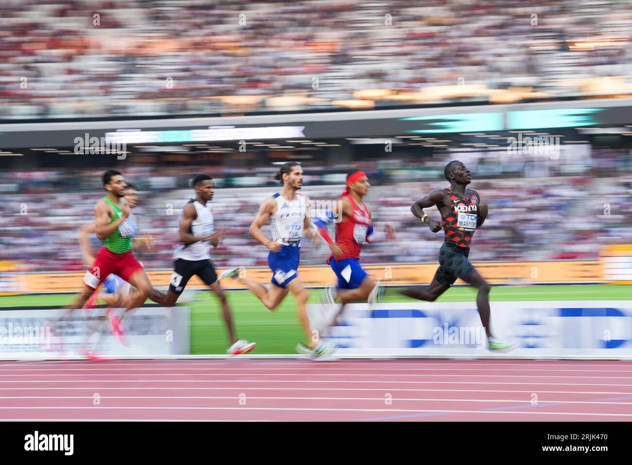 Budapest, Hungary. 22nd Aug, 2023. Emmanuel Wanyonyi (1st R) of Kenya ...