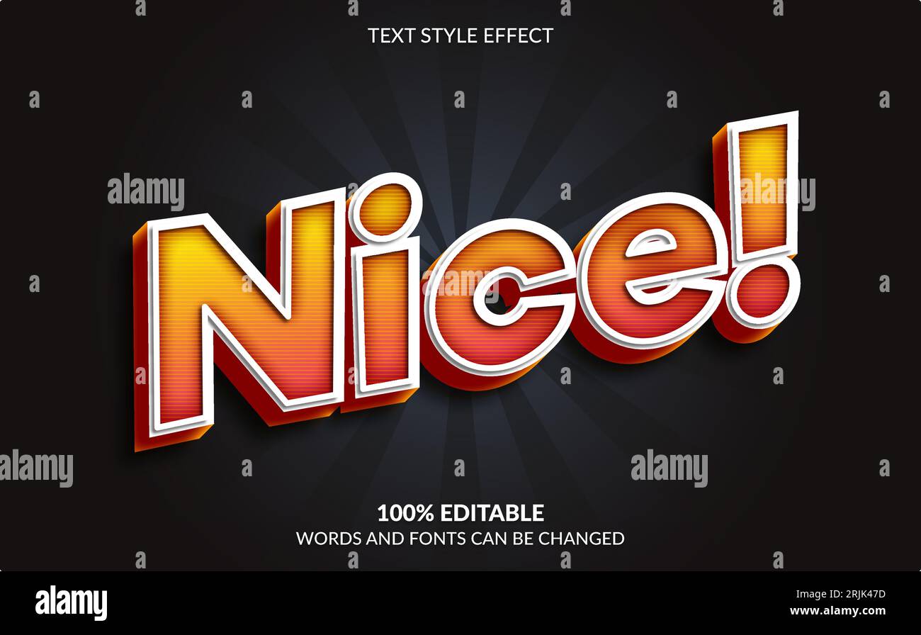 Vector text effect in 3d words text effect theme editable Stock Vector ...