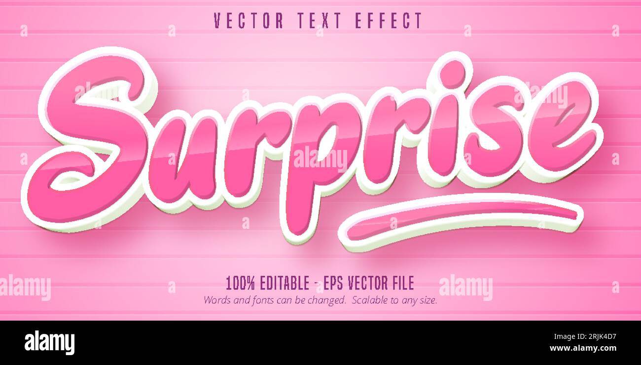Surprise text, cartoon style editable text effect Stock Vector Image & Art - Alamy