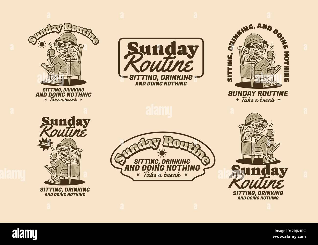 Man doing nothing illustration hi-res stock photography and images - Alamy