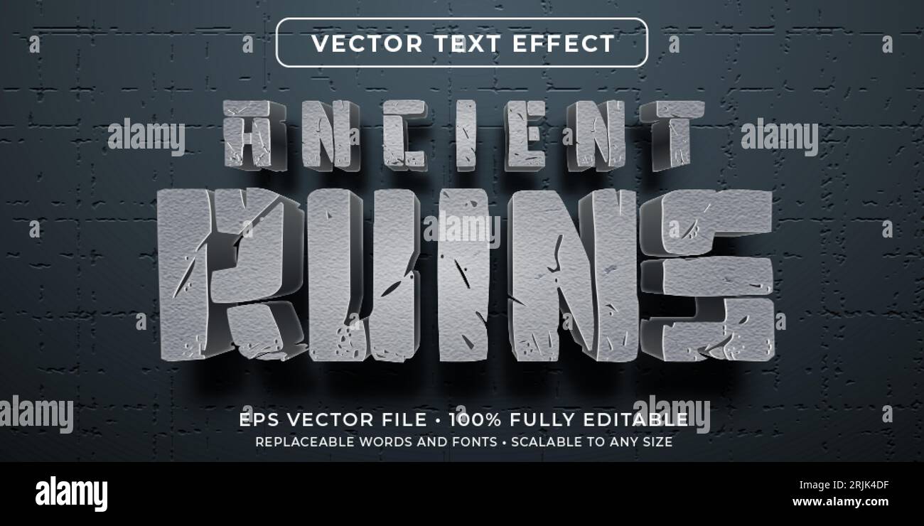 Vector text effect in 3d words text effect theme editable Stock Vector ...