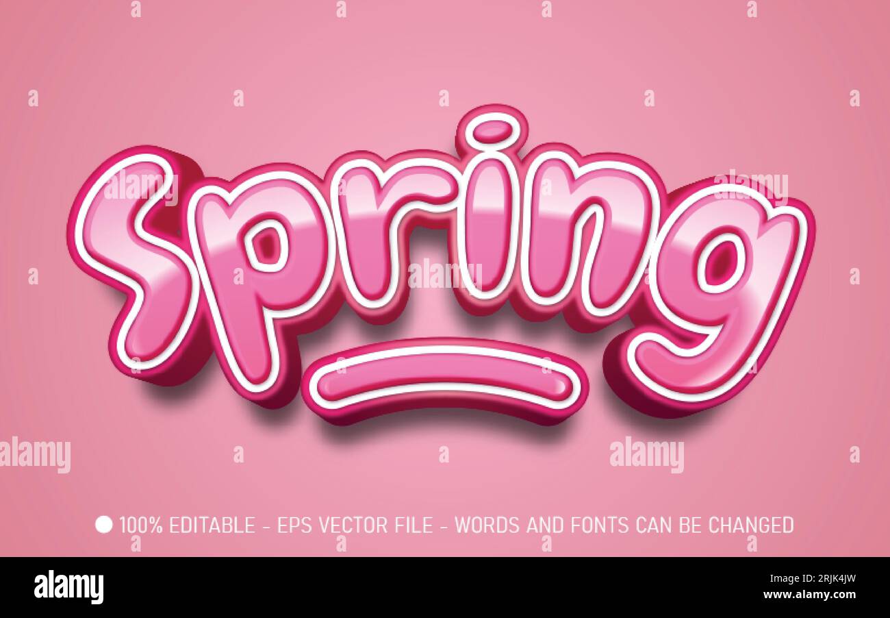 Vector text effect in 3d words text effect theme editable Stock Vector ...