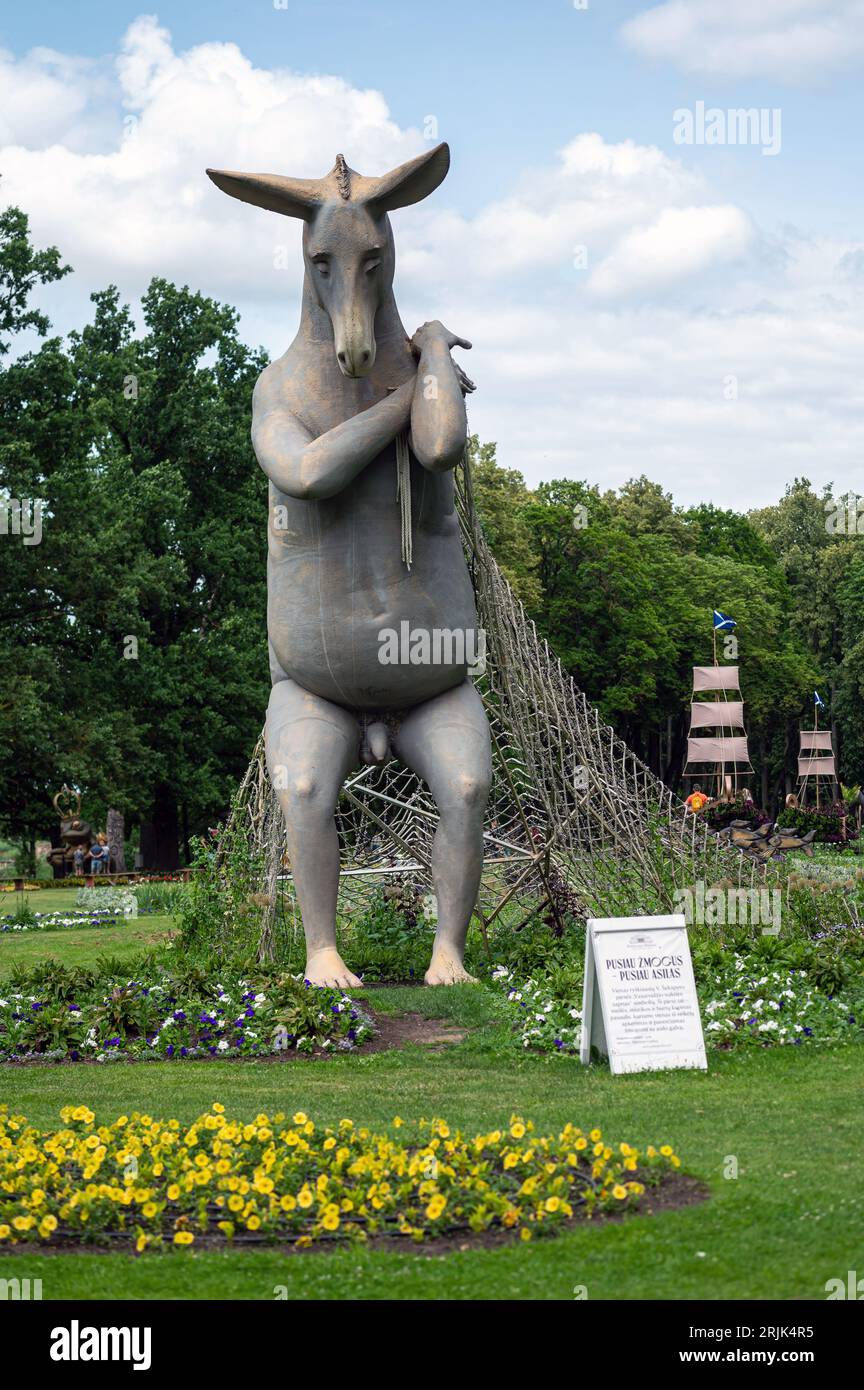 Pakruojis, Lithuania. July 1, 2023: Flower festival in Pakruojis manor ...