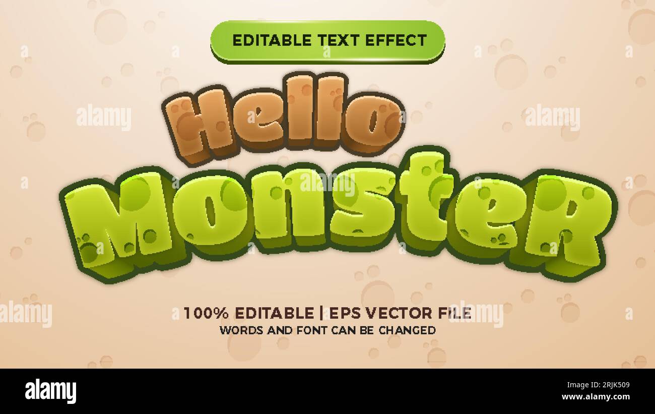 Vector text effect in 3d words text effect theme editable Stock Vector ...