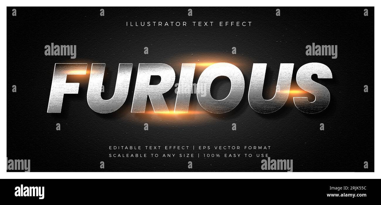 Steel Movie Title Text Style Font Effect Stock Vector Image & Art - Alamy