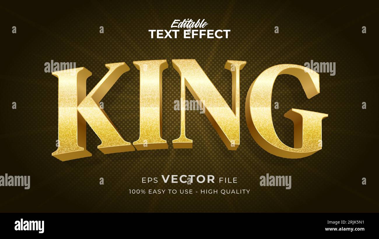 Editable text style effect - Gold King text style theme Stock Vector ...