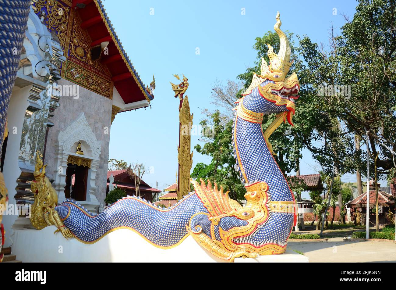 Ancient ordination hall antique old ubosot and sculpture naga or ...