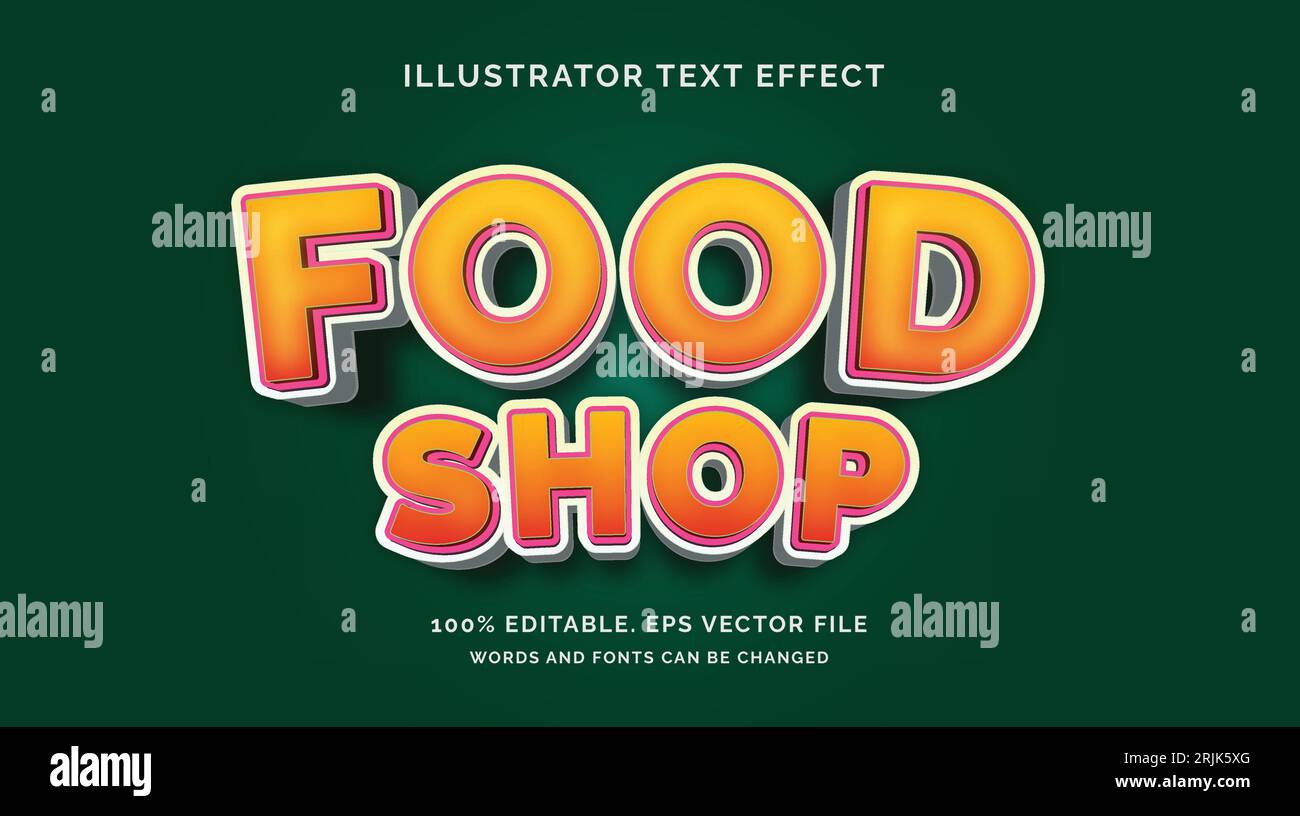 Vector text effect in 3d words text effect theme editable Stock Vector ...