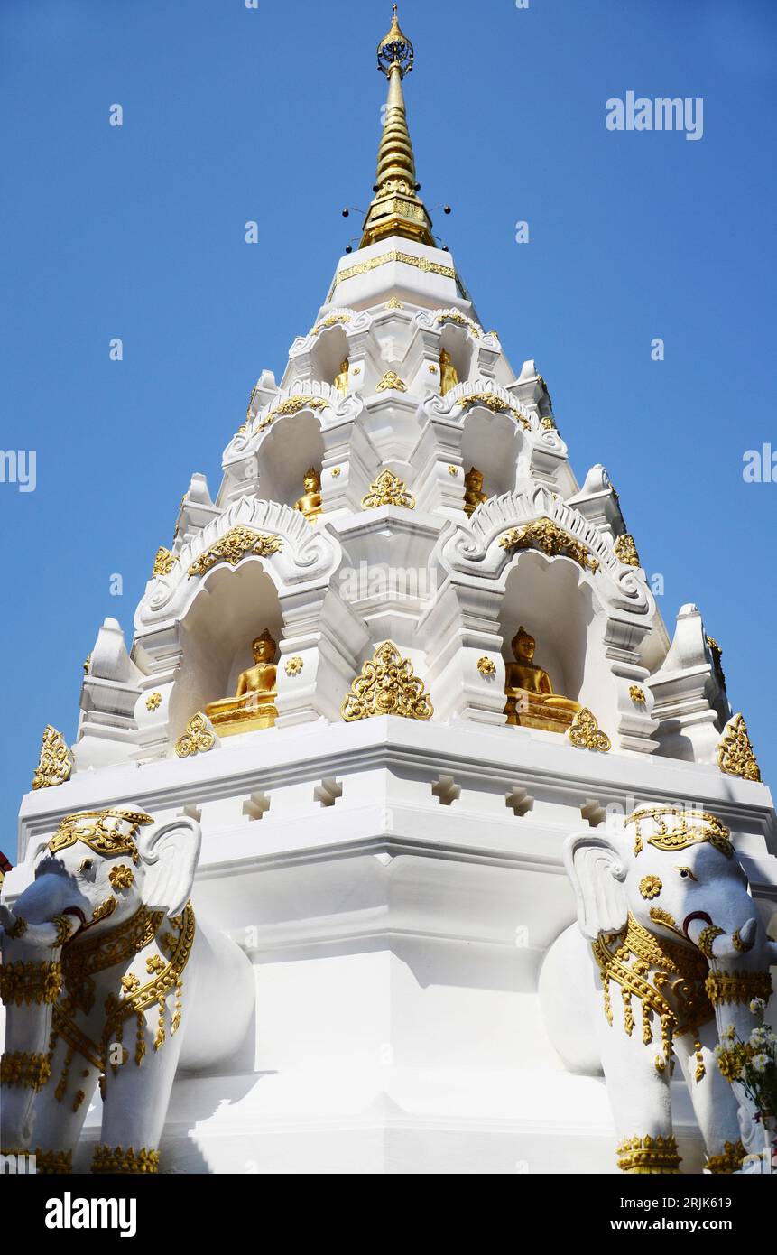 Ancient chedi or antique old stupa for thai people travelers travel ...