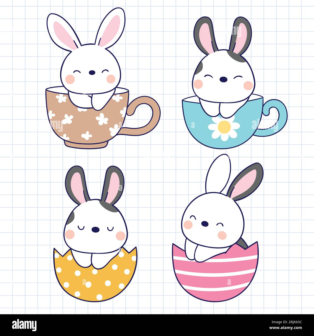 Hand drawn easter bunny collection Stock Vector Image & Art - Alamy