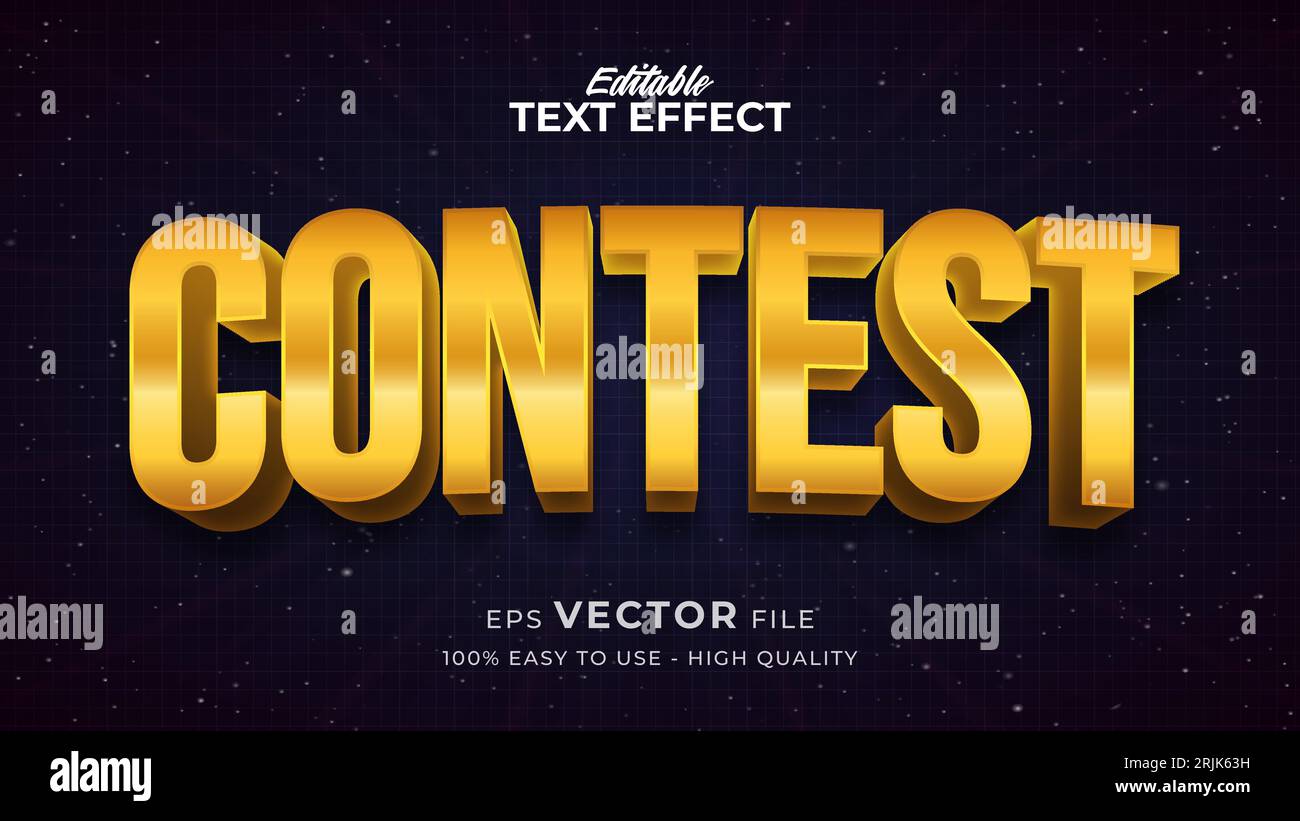 Editable text style effect - Gold Contest text style theme Stock Vector ...