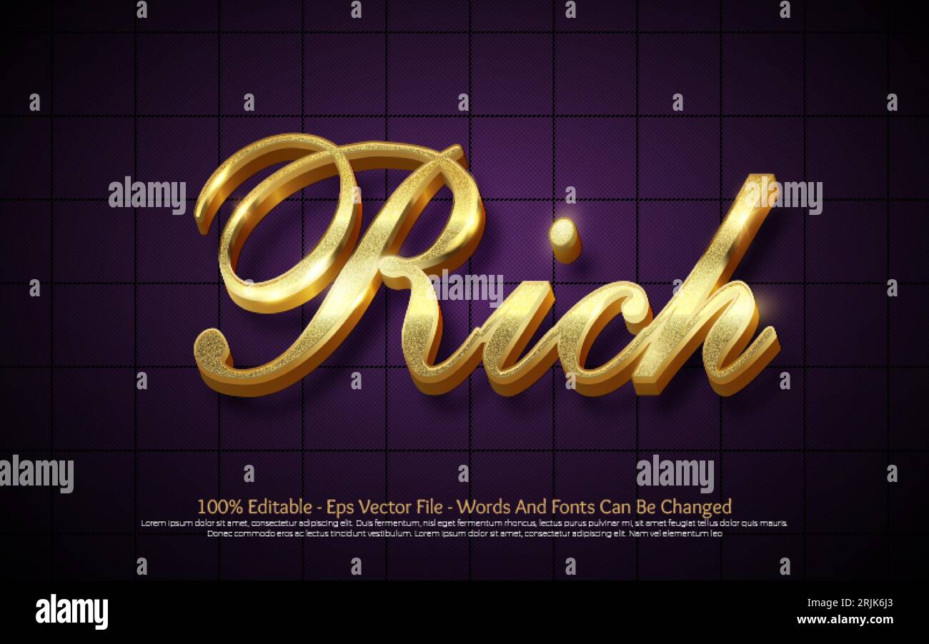 Vector text effect in 3d words text effect theme editable Stock Vector ...