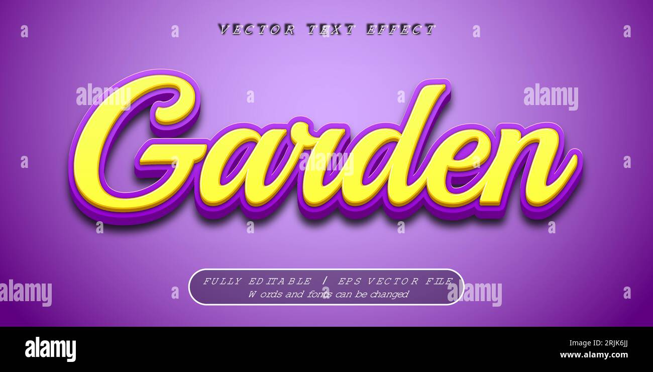 Garden Text Effect, Editable Text Style Stock Vector Image & Art - Alamy