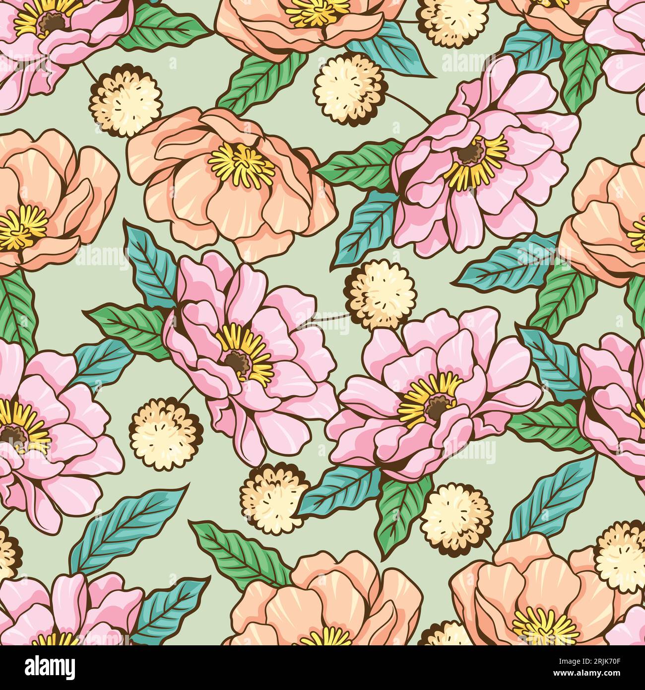 Flower pattern art wallpaper Stock Vector Image & Art - Alamy