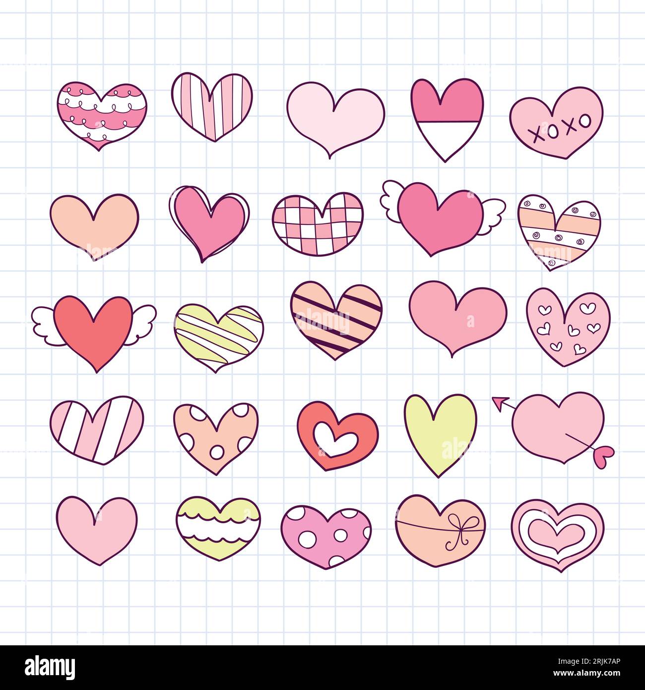 Doodle hearts, hand drawn love heart collection Stock Vector Image & Art - Alamy