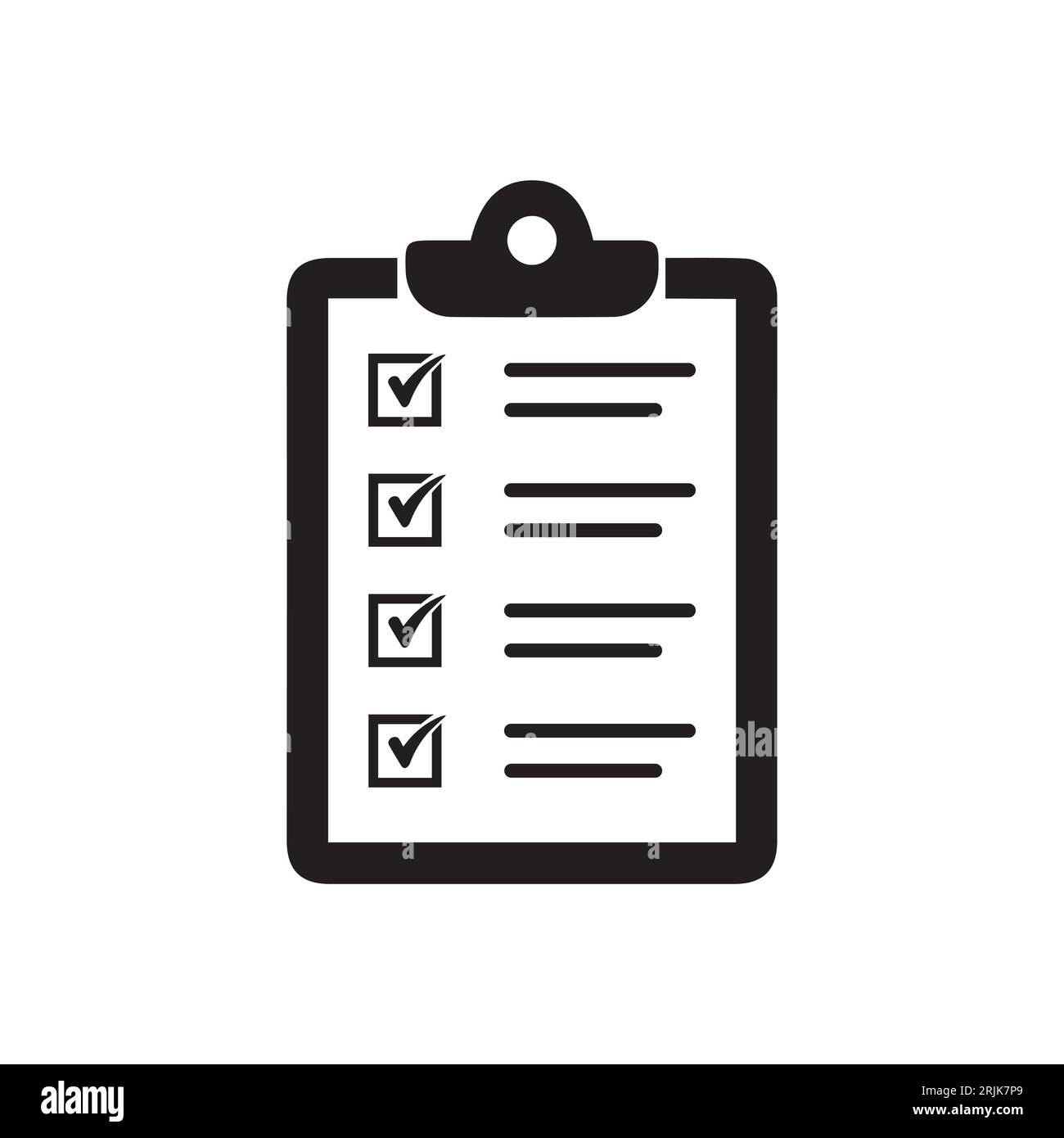 Clipboard with checklist icon, symbol for web site and app design ...