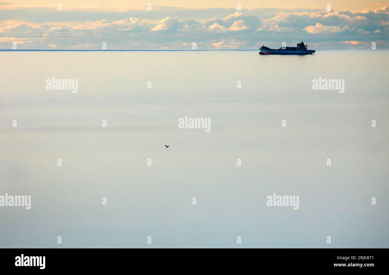 Ship in Tasman Bay, Nelson, New Zealand Stock Photo - Alamy