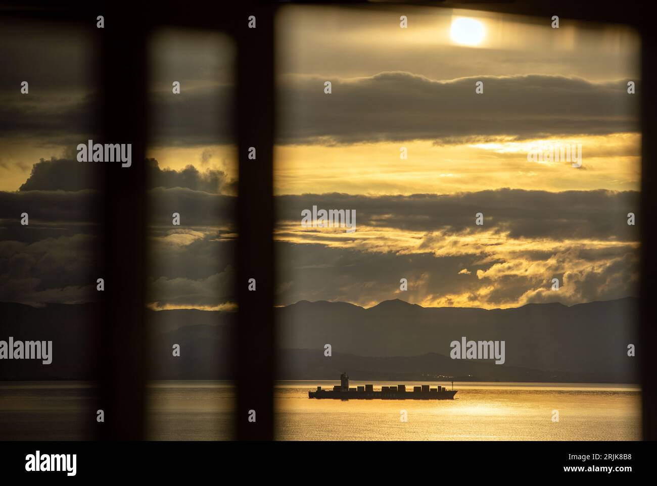Ship in Tasman Bay, Nelson, New Zealand Stock Photo - Alamy