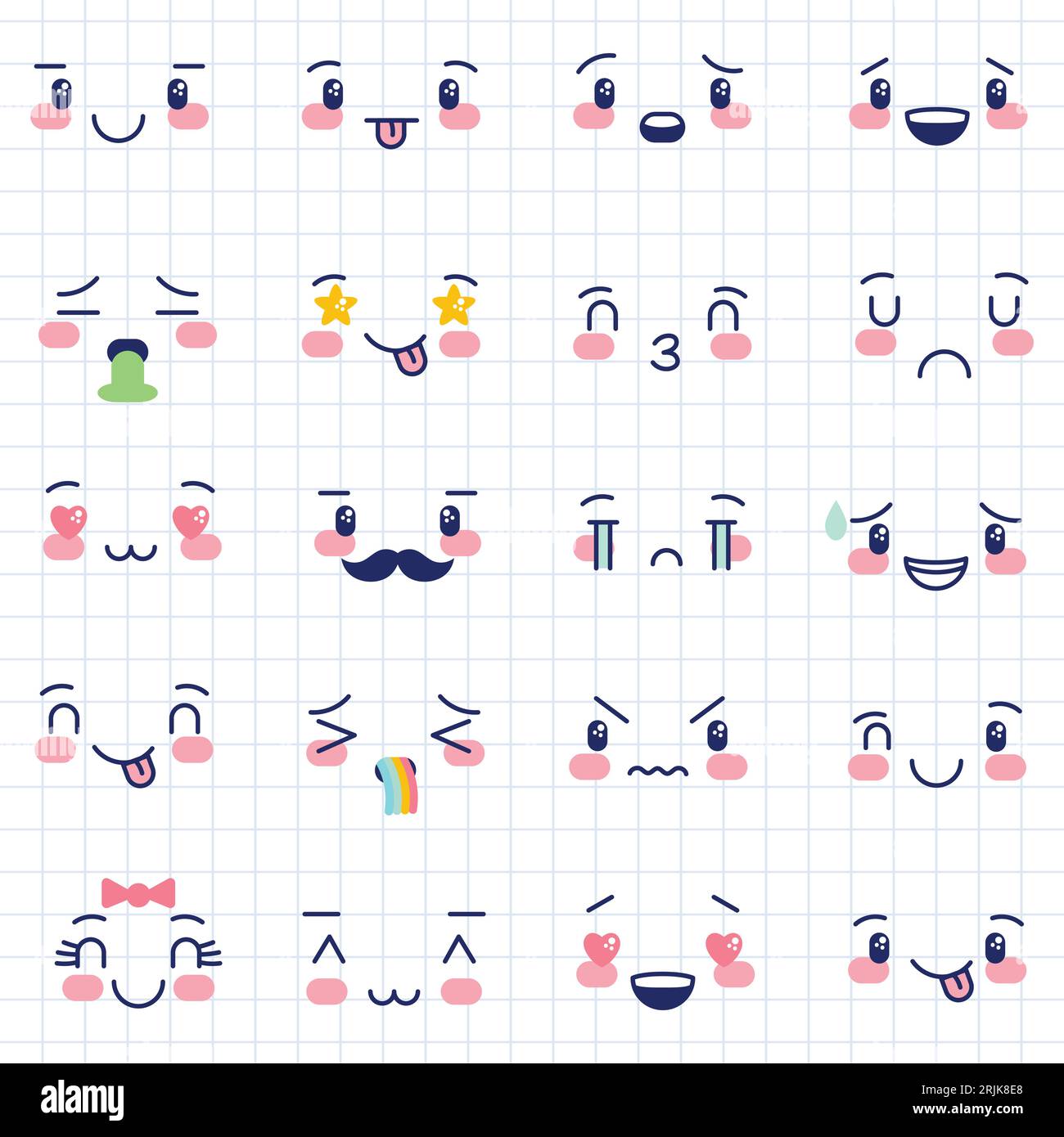 Cute kawaii faces hi-res stock photography and images - Alamy