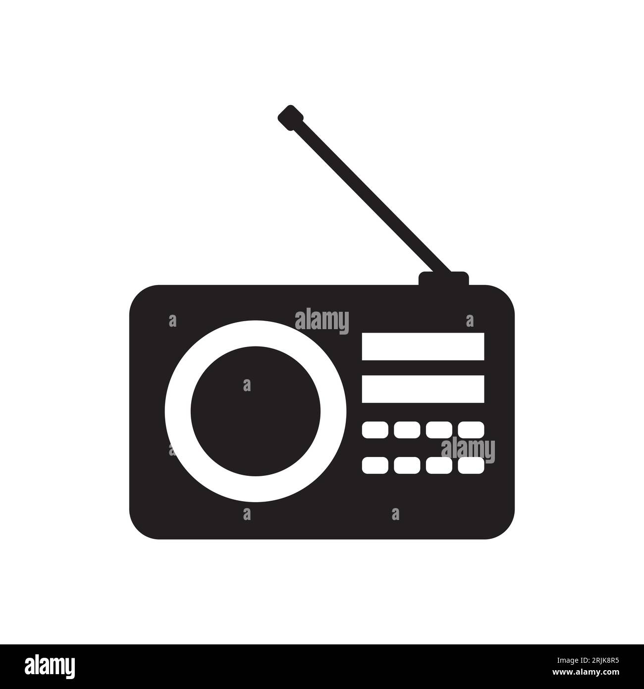 Radio icon illustration design Black and White Stock Photos & Images ...