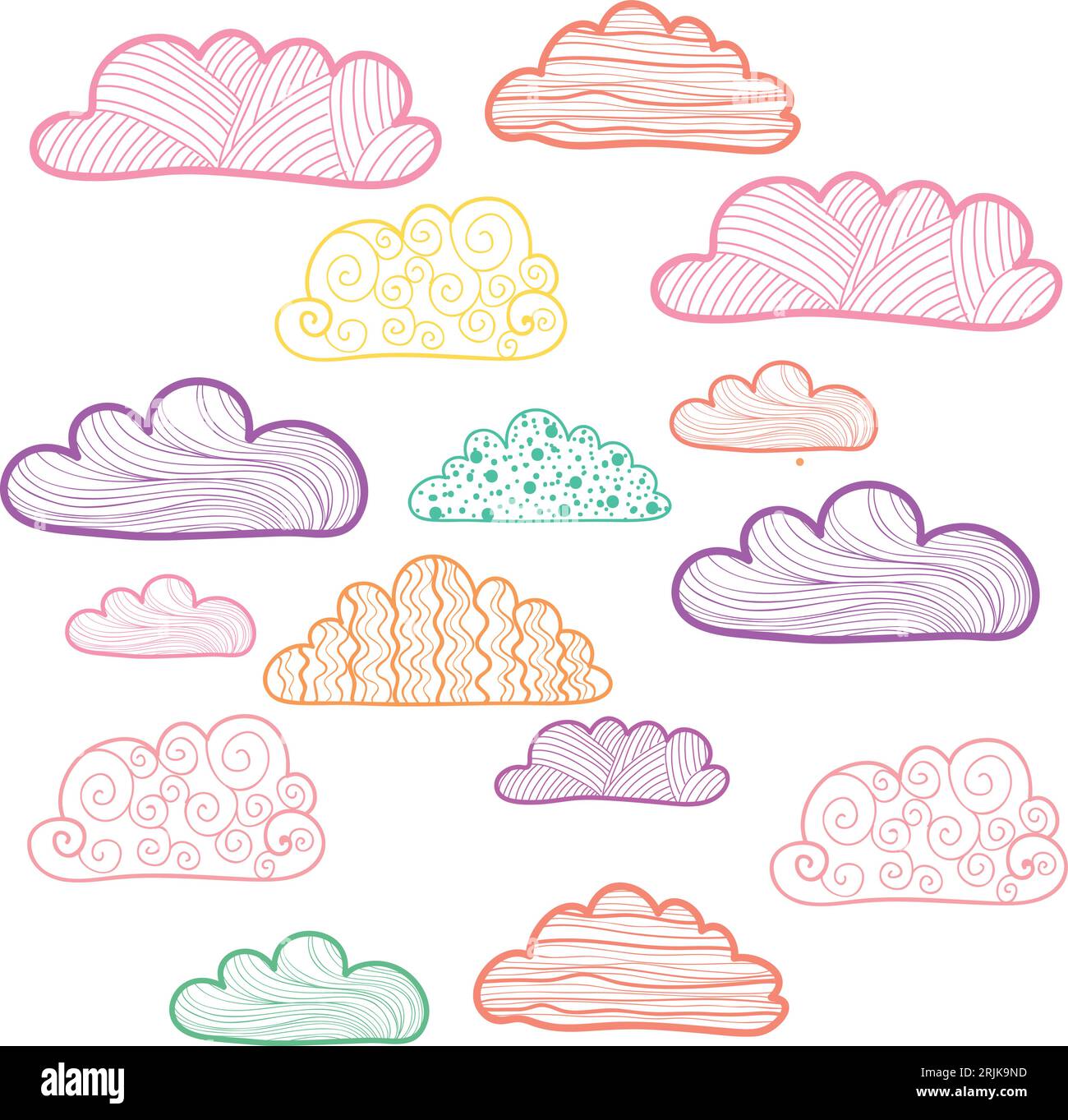 Set of cute cartoon clouds Stock Vector Image & Art - Alamy